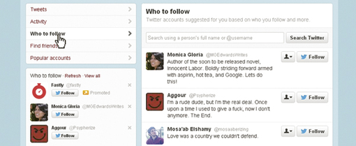 Twitter Made Easy: Following and Being Followed